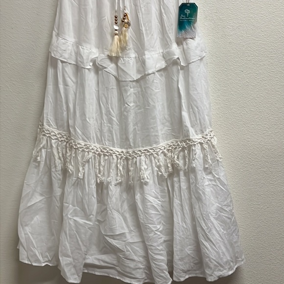 Dresses | True Destinations Resort Wear Sheer Tassles Tiered Dress ...